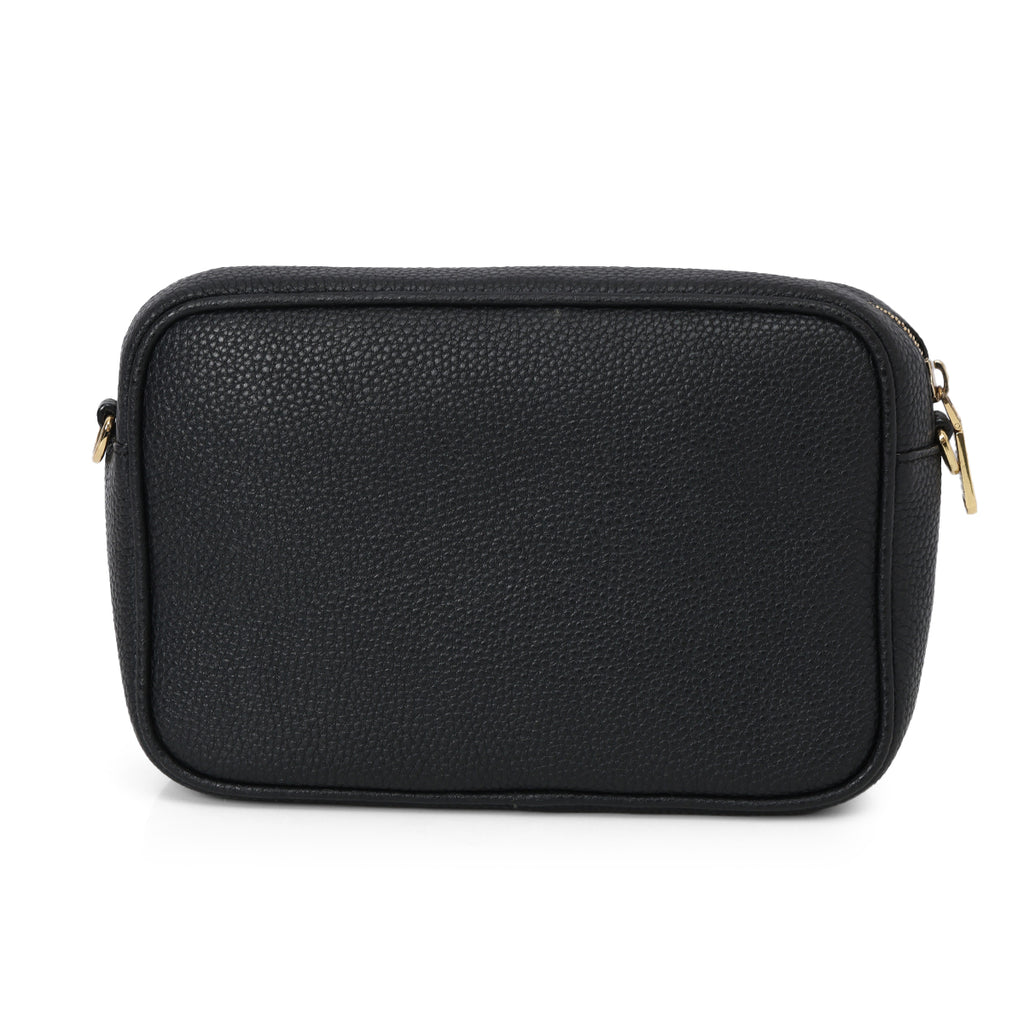 Shop Pre‑Owned Authentic Balmain Black Pebbled Leather Crossbody Bag ...