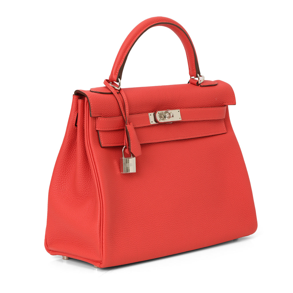 Shop Pre-Owned Authentic Hermes Kelly 32 Togo Leather With Silver ...