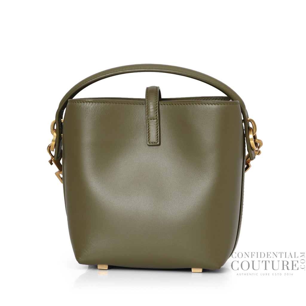 Shop Pre-Loved Saint Laurent LE 37 Mini Bag in Olive Shiny Leather ...