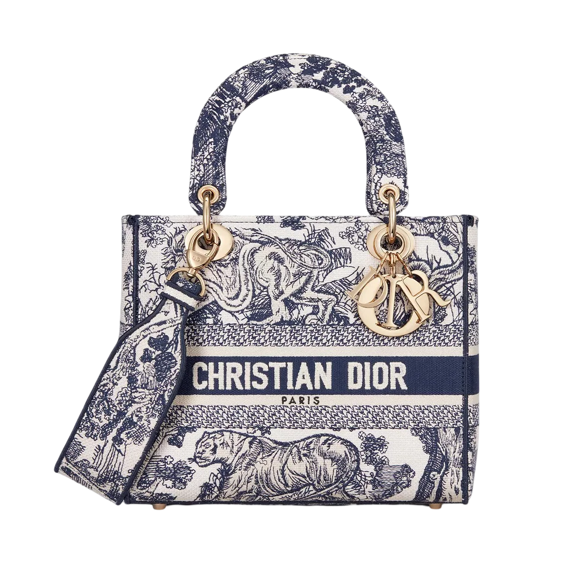 Shop Pre-Loved Dior Navy/Ecru Toile de Jouy Lady D-Lite Bag – 100% ...